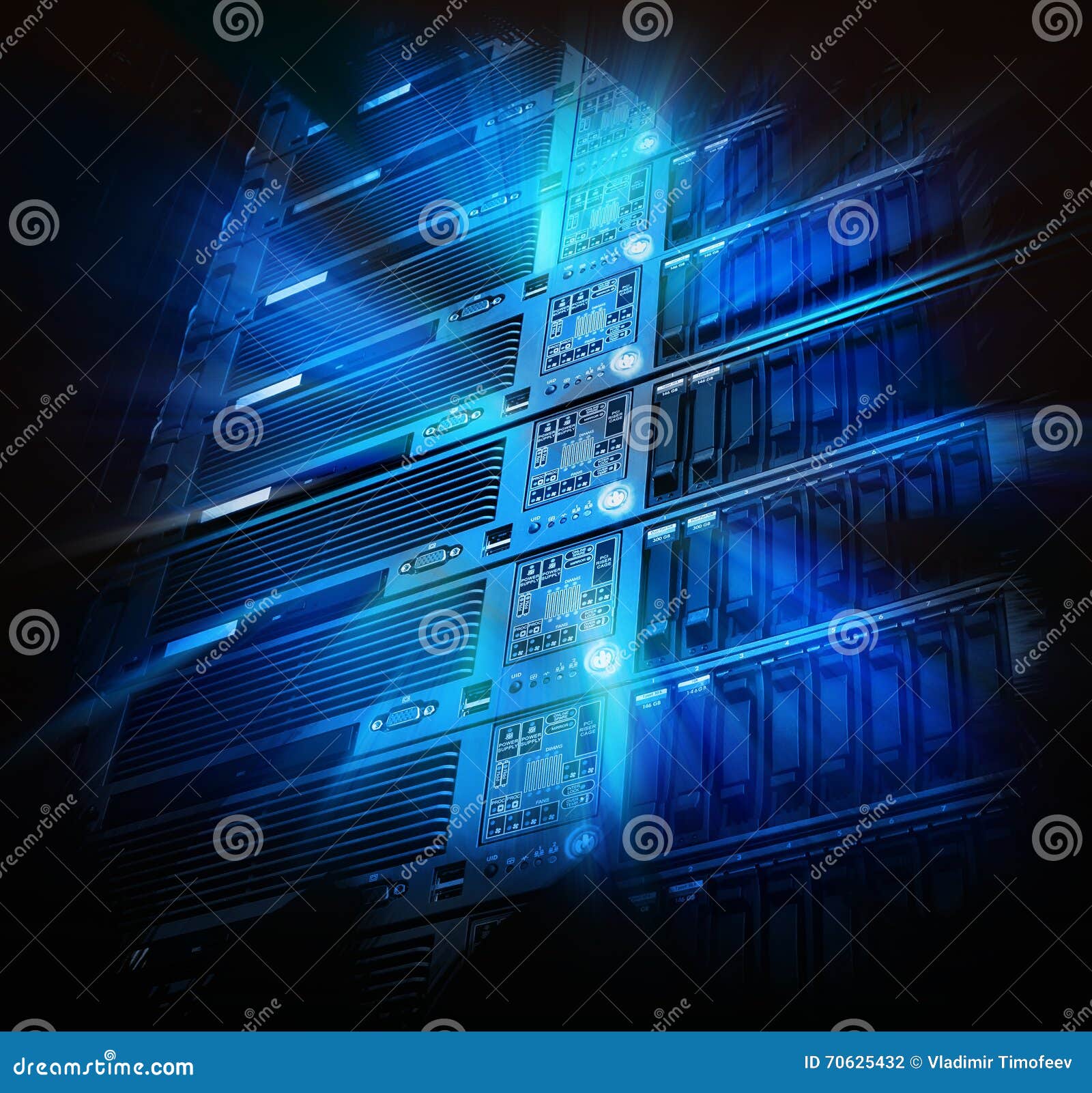 Glowing Thread Cables in the Disk Storage Supercomputer Data Center ...
