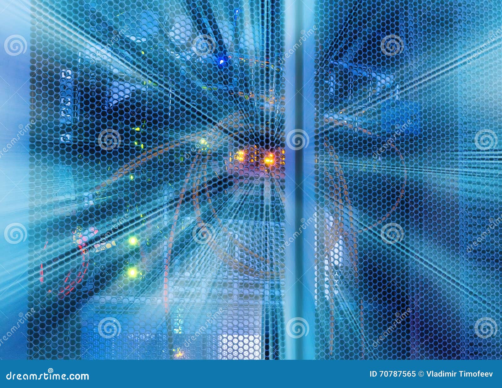 Glowing Thread Cables in Disk Storage Supercomputer Data Center Stock ...