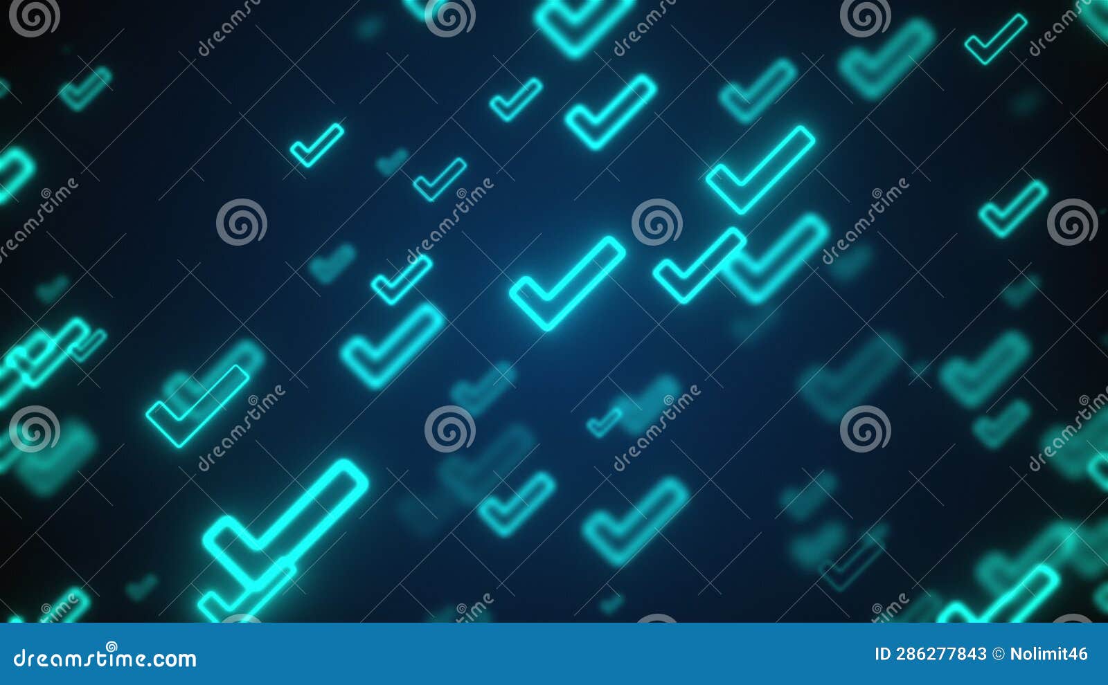 Glowing Tick symbols stock video. Video of choice, checklist - 286277843