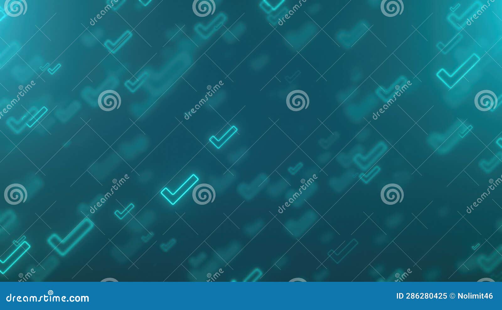 Glowing Tick symbols stock illustration. Illustration of design - 286280425