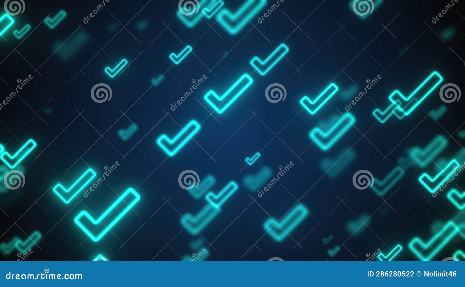Glowing Tick symbols stock illustration. Illustration of choose - 286280522
