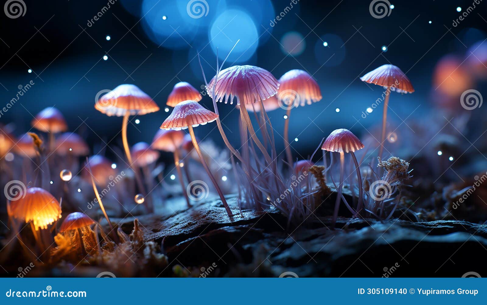 Glowing Toadstool in Dark Forest, Dangerous Beauty in Nature Generated ...
