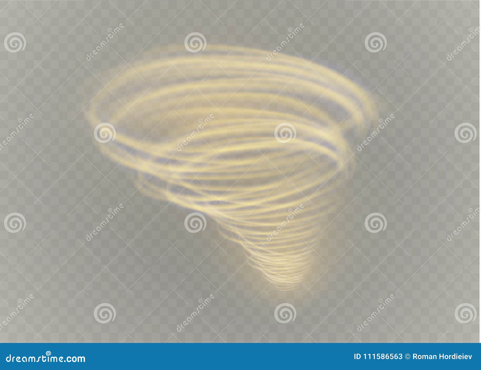 A Glowing Tornado. Rotating Wind. Beautiful Wind Effect. Isolated on a ...