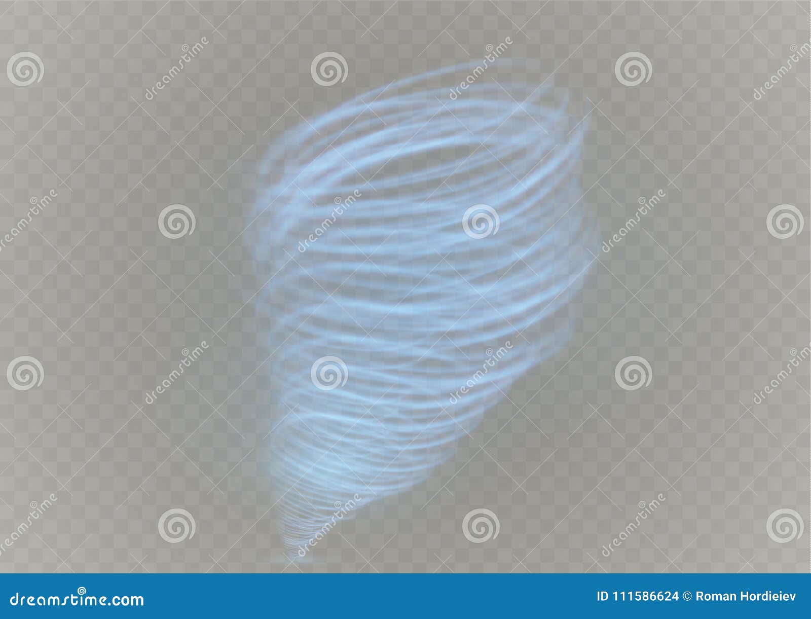 A Glowing Tornado. Rotating Wind. Beautiful Wind Effect. Isolated on a ...