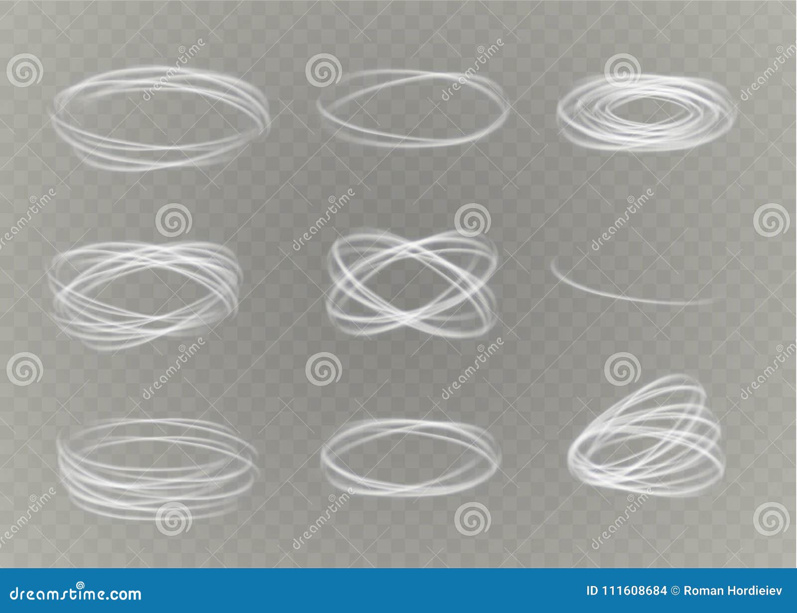 A Glowing Tornado. Rotating Wind. Beautiful Wind Effect. Isolated on a ...