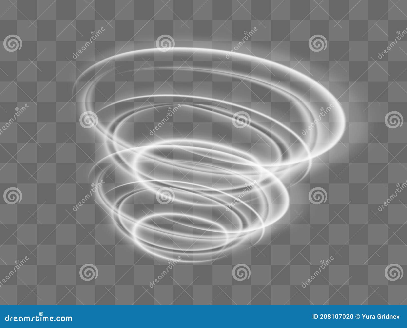 A Glowing Tornado. Rotating Wind. Beautiful Wind Effect. Isolated On A ...