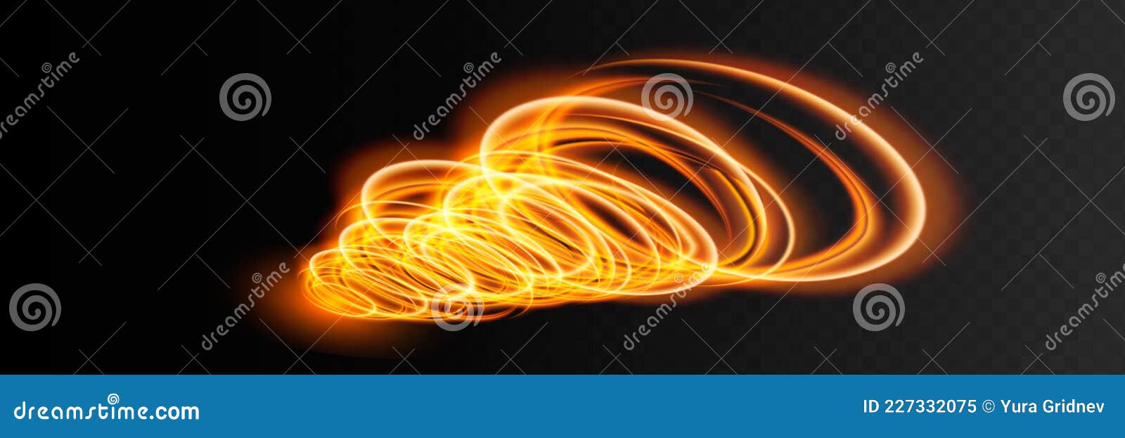 A Glowing Tornado. Rotating Wind. Beautiful Wind Effect. Isolated On A ...