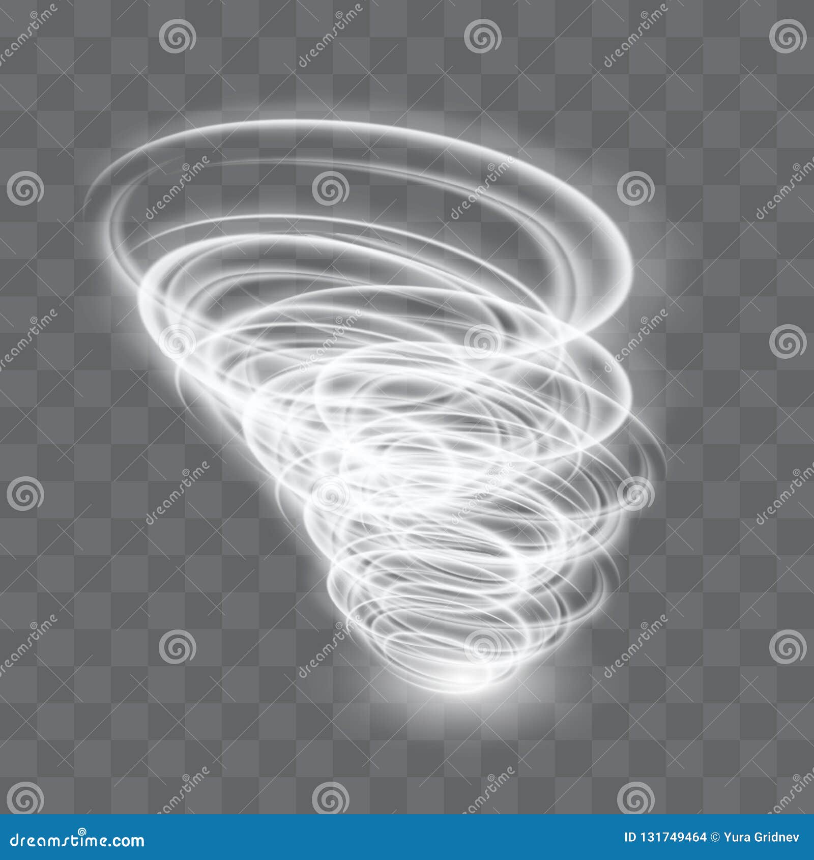 A Glowing Tornado. Rotating Wind. Beautiful Wind Effect. Isolated On A ...