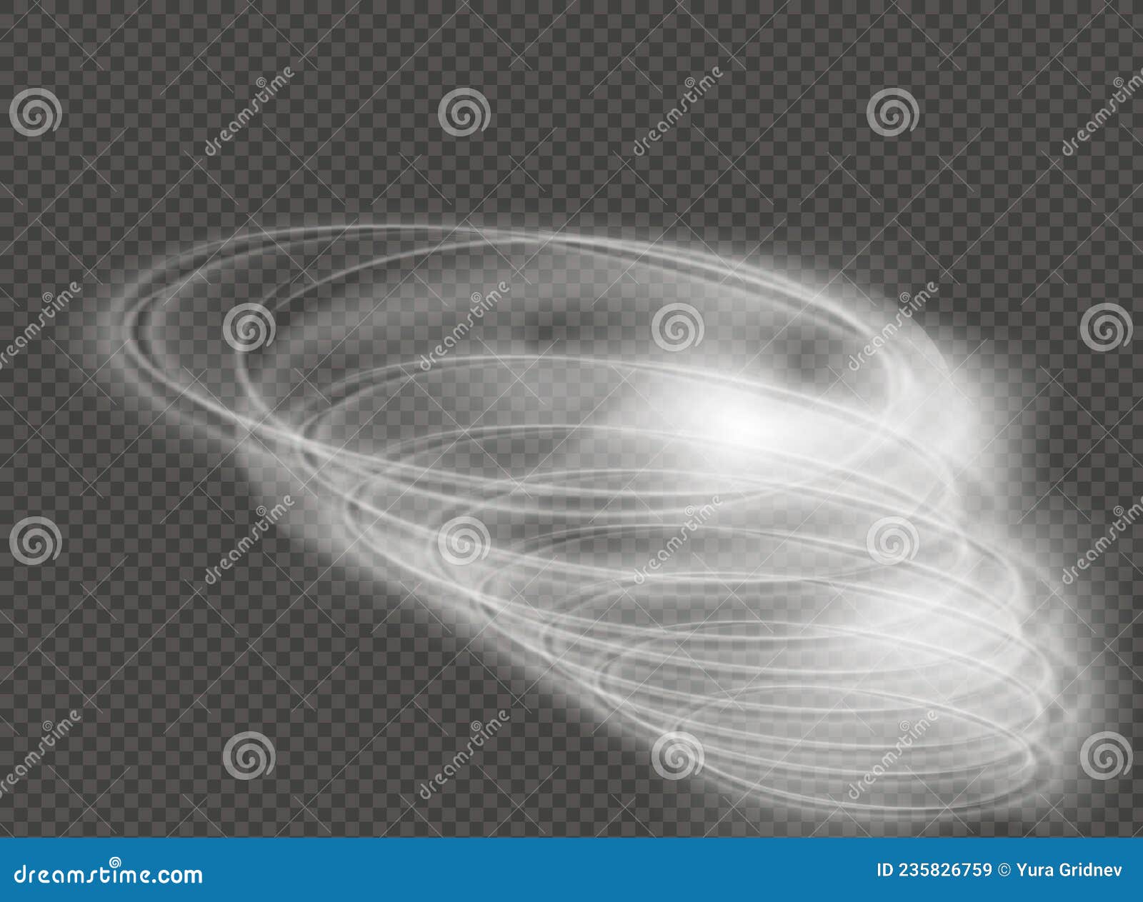 A Glowing Tornado. Rotating Wind. Beautiful Wind Effect. Isolated On A ...