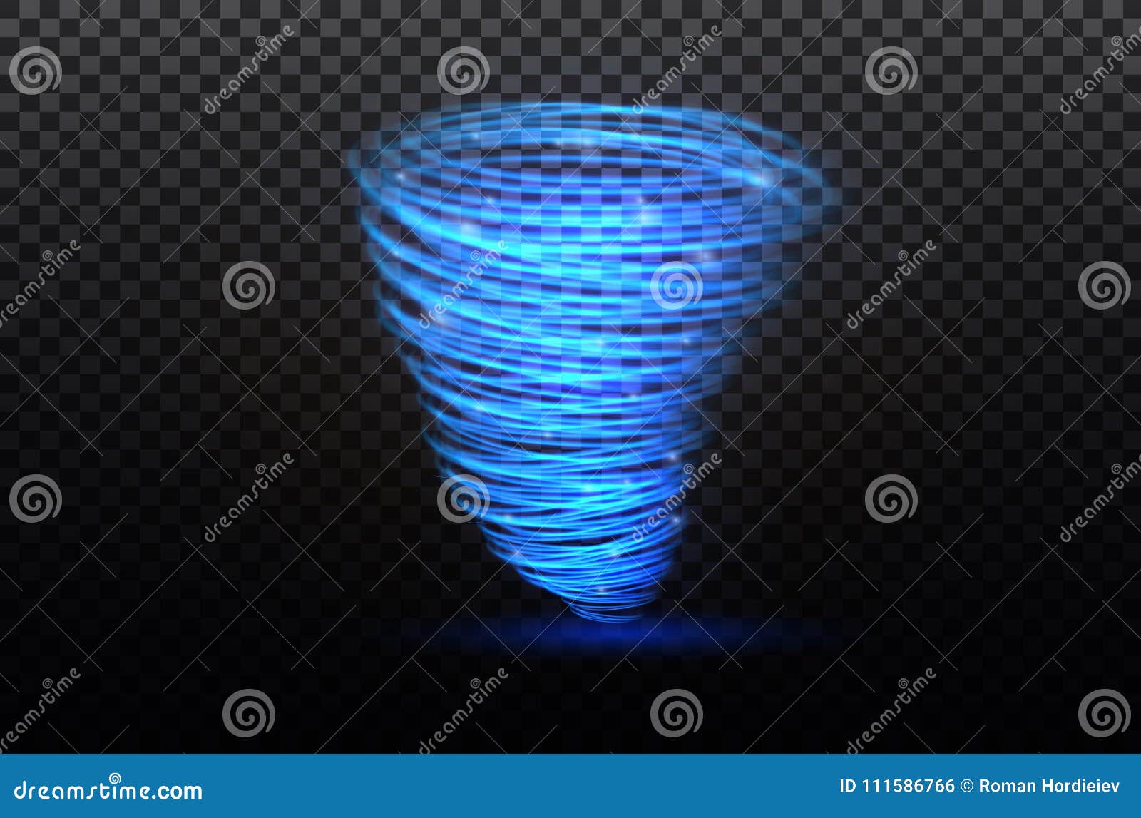 A Glowing Tornado. Rotating Wind. Beautiful Wind Effect. Isolated On A ...