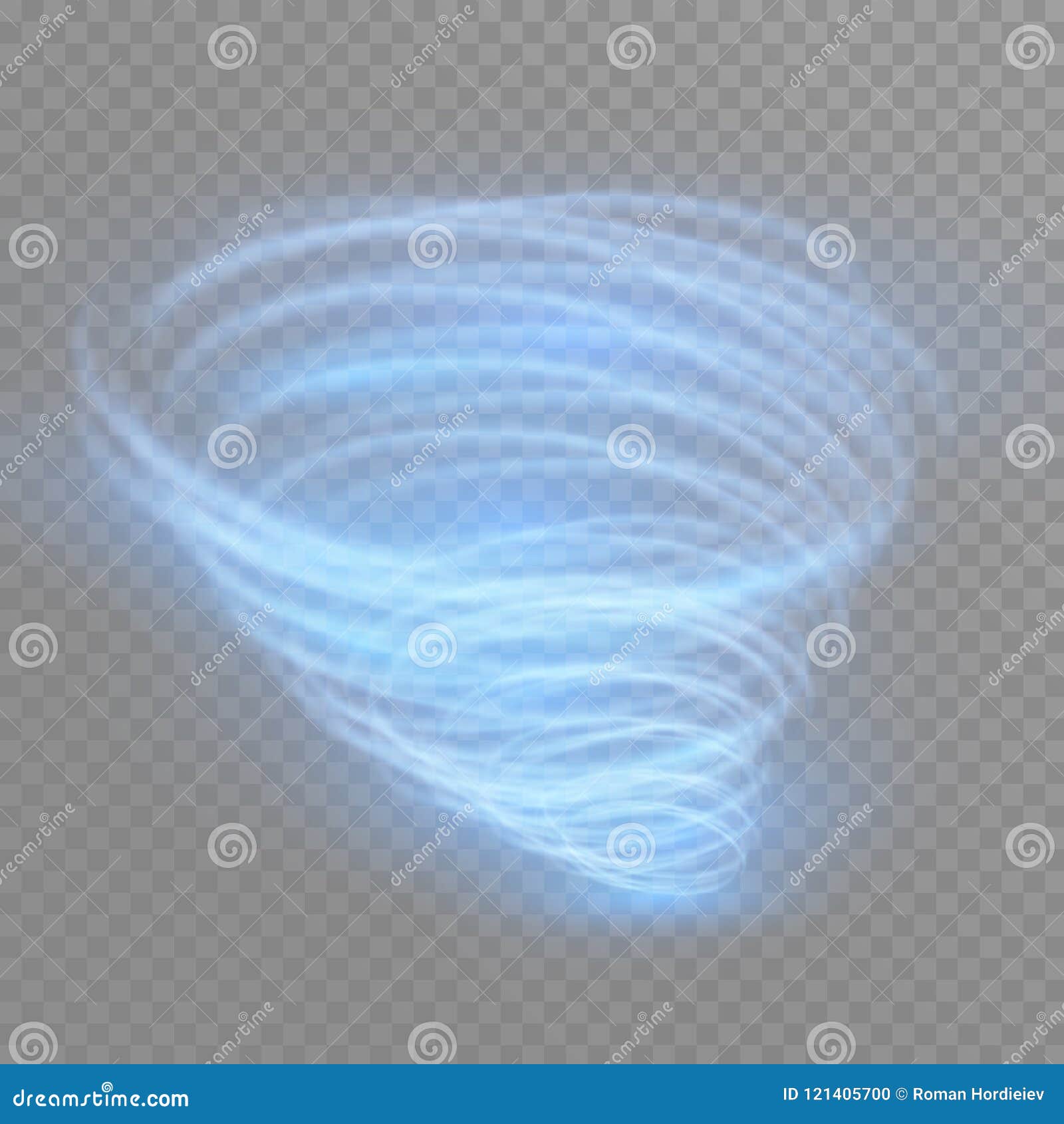 A Glowing Tornado. Rotating Wind. Beautiful Wind Effect. Isolated on a ...