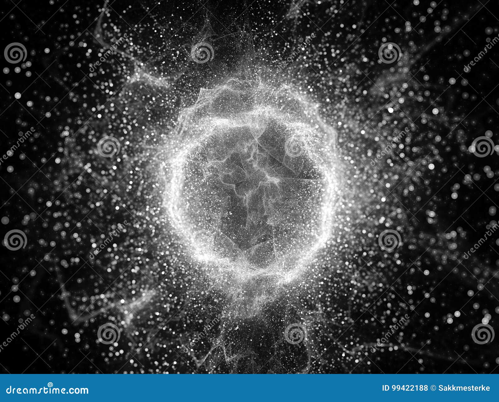 Glowing Torus Shape High Energy Field Black and White Texture Stock ...