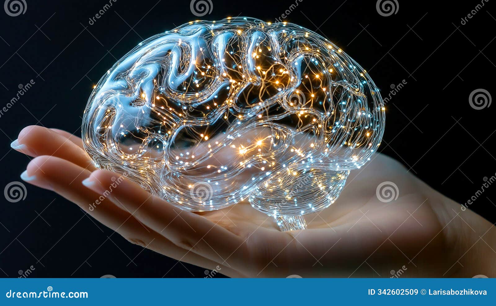 Neural Pathways Illuminated With Neon Pulse Effects Stock Photography ...