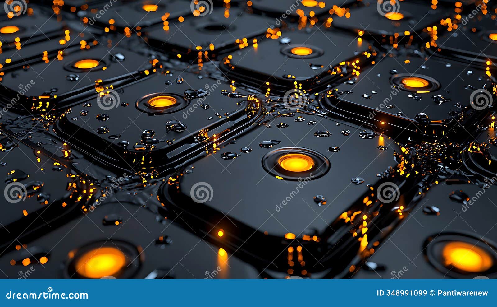 Glowing Transparent Composite Panels on Dark Surface Stock Illustration ...