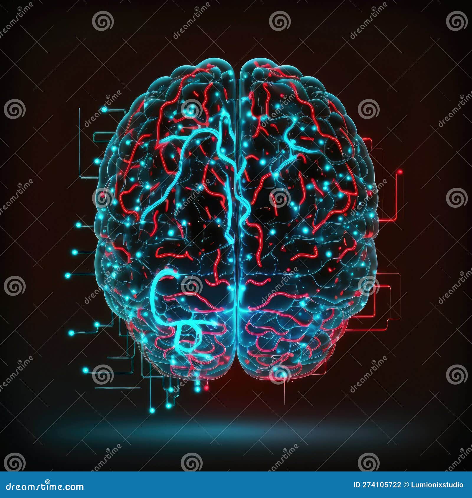 Glowing Transparent Diagram of a Working Brain. AI Generative ...