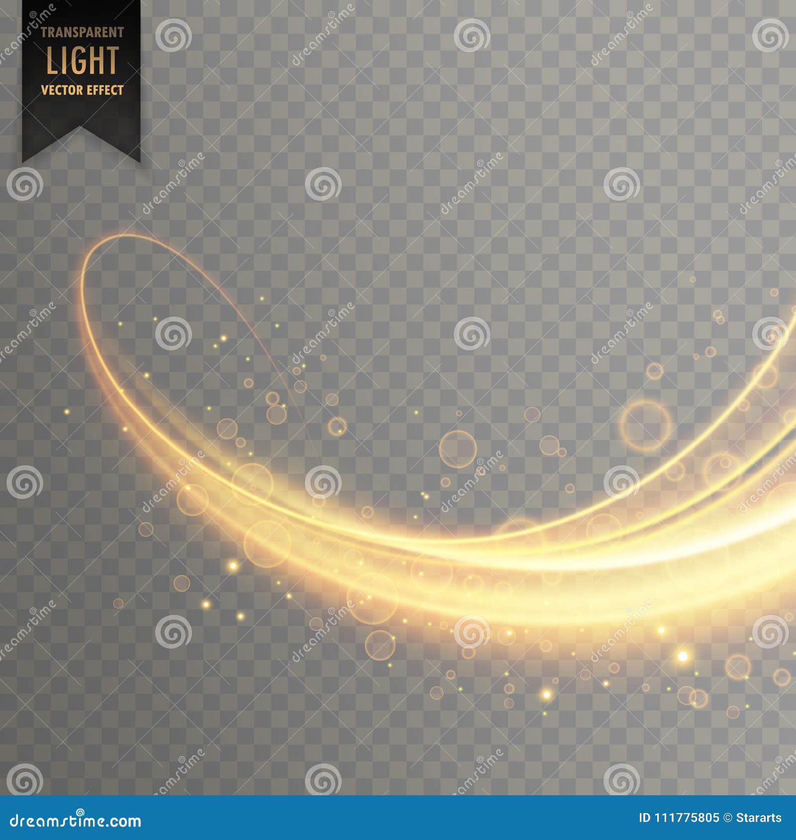 Glowing Transparent Light Effect in Gold Color Stock Vector ...