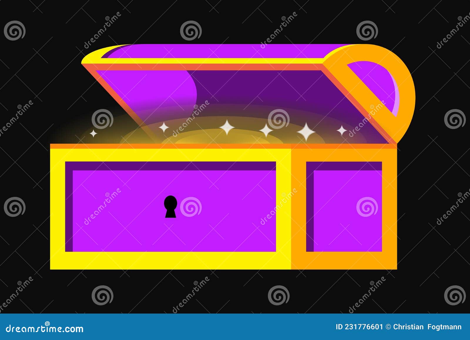 Glowing Treasure Chest Vector Illustration Stock Vector - Illustration ...