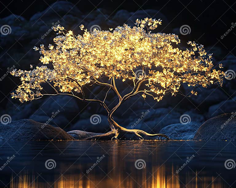 A Glowing Tree with Branches Spreading Light, Symbolizing Hope ...