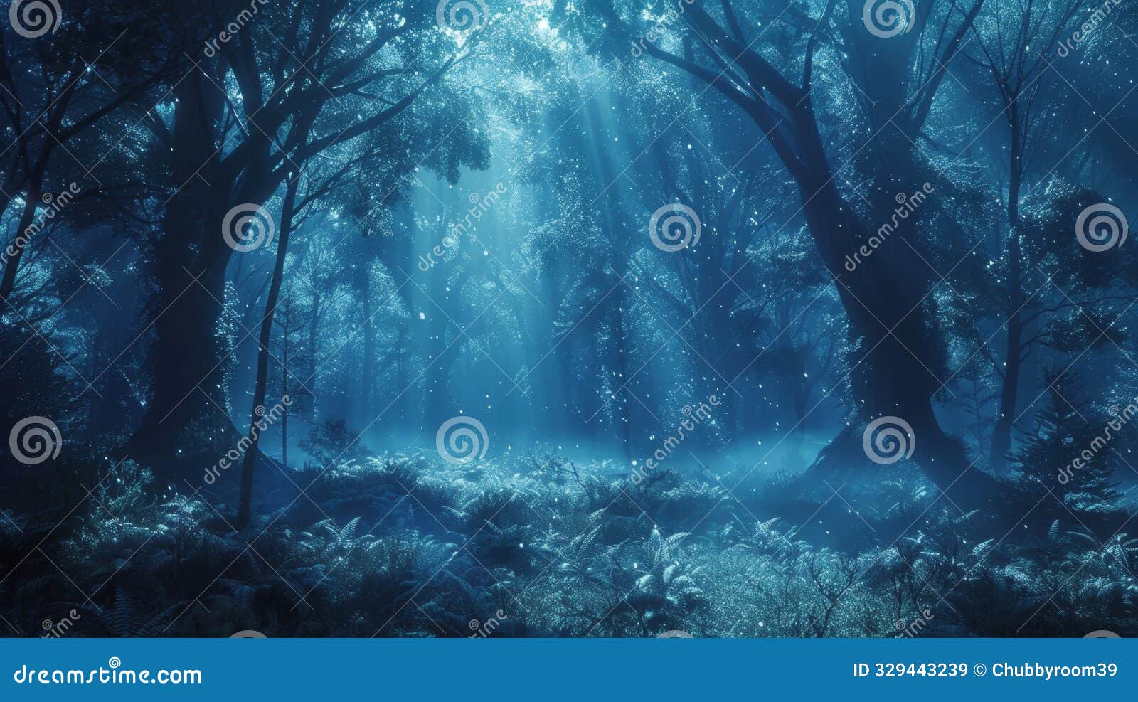 Glowing Trees and Mystical Fog in an Enchanting Forest with Mythical ...