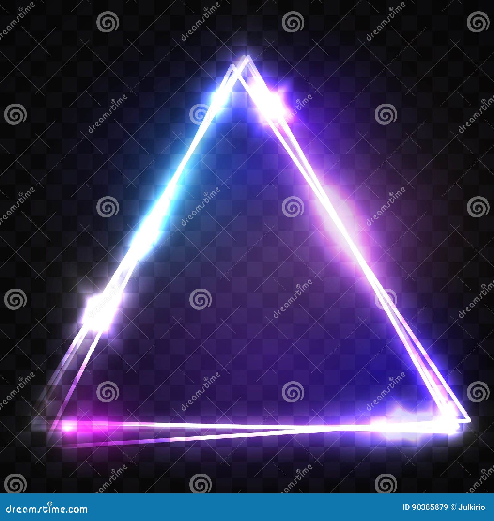 Glowing Triangle on Transparent Background. Stock Vector - Illustration ...
