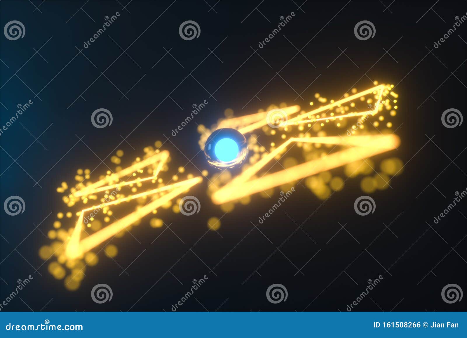 Glowing Triangles and Particles with Dark Background, 3d Rendering ...