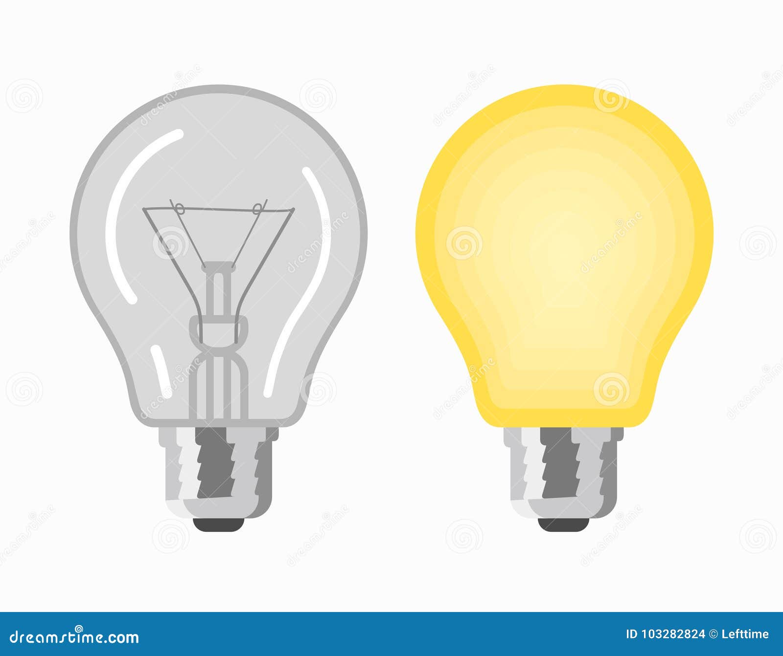 Glowing and Turned Off Light Bulbs Stock Vector - Illustration of light ... Glowing and Turned Off Light Bulbs Stock Vector - Illustration of light ...