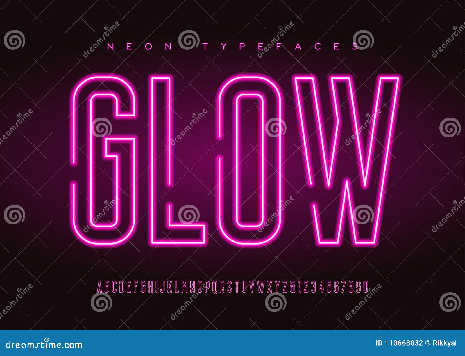 Glowing Vector Linear Neon Typefaces, Alphabet, Letters, Font, T ...