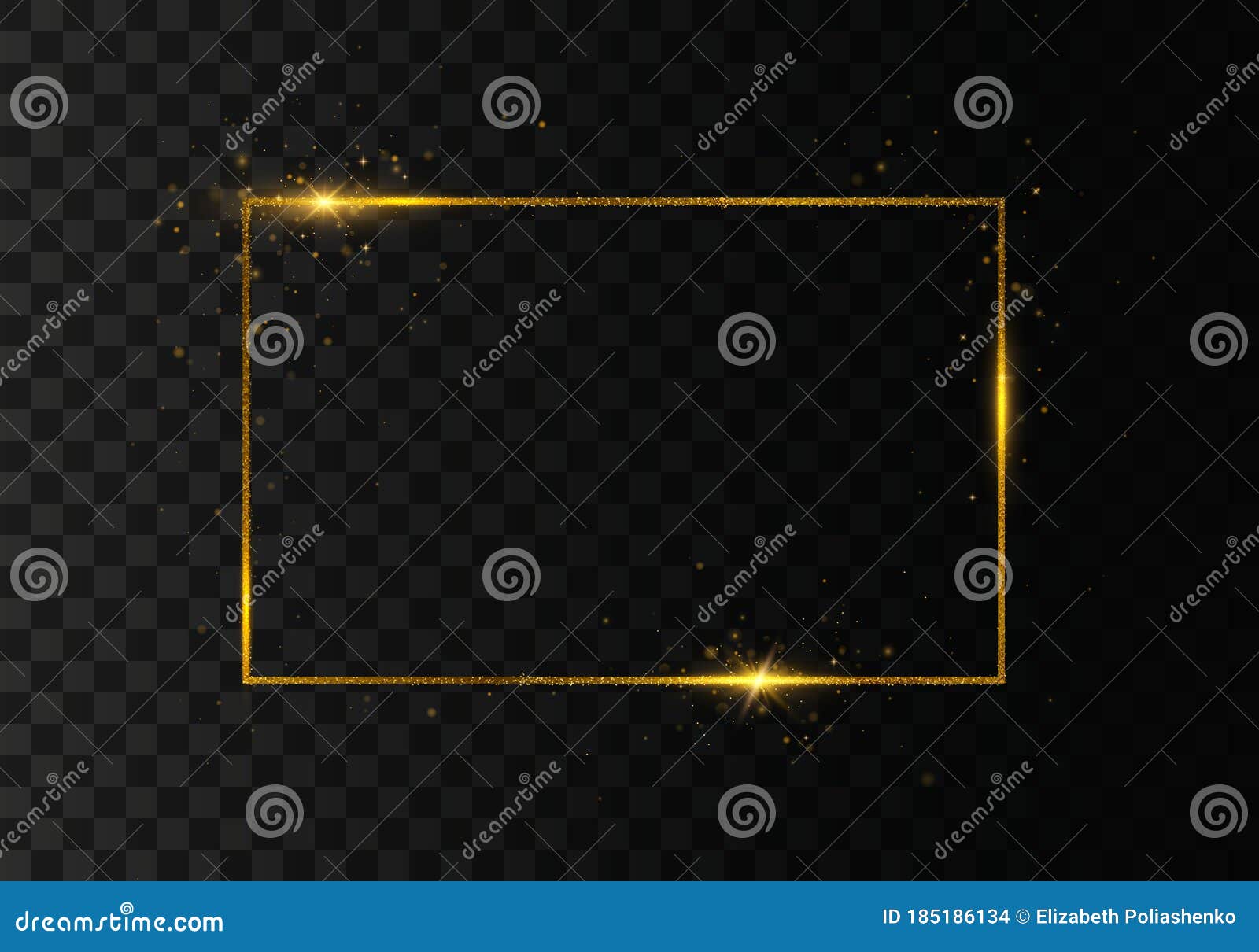 Gold frame light stock vector. Illustration of glowing - 185186134