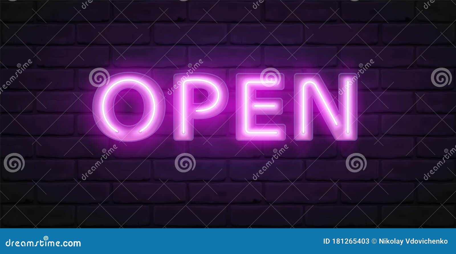Glowing Violet Neon Script OPEN. Vector Font for Typography Design ...