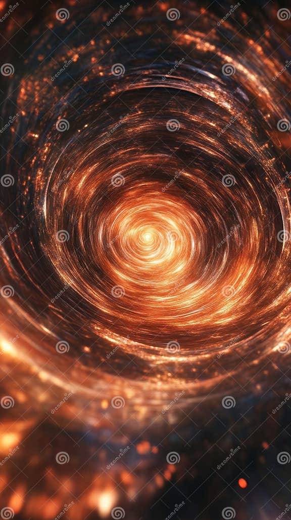 Glowing Vortex of Swirling Light and Cosmic Particles Stock Photo ...