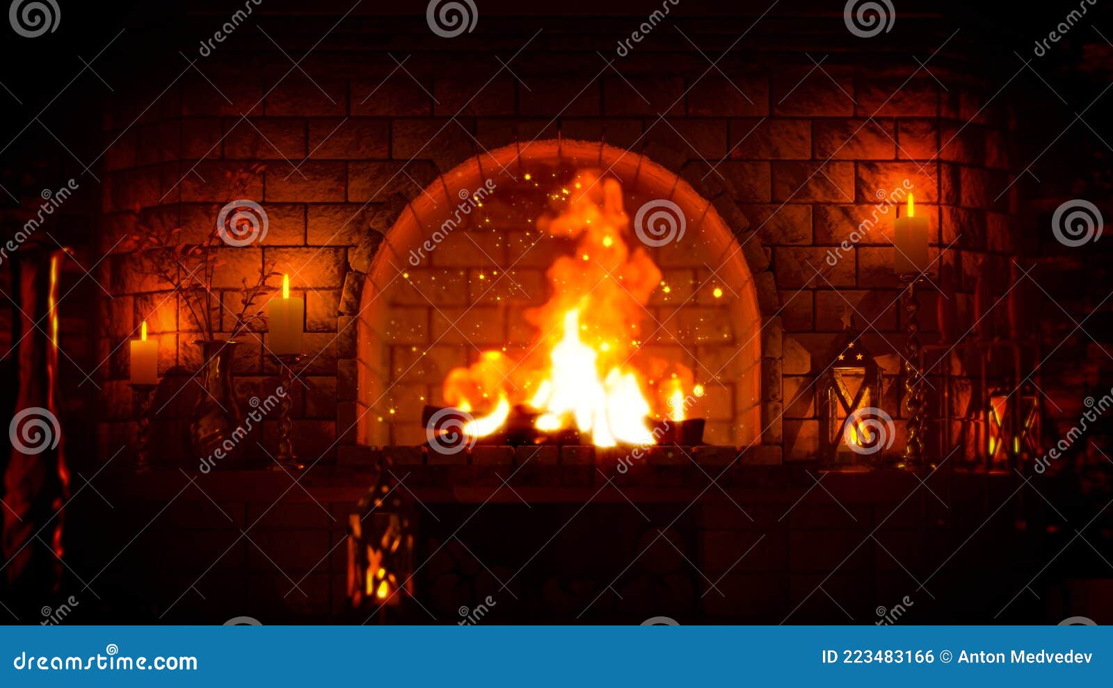 Glowing Warm Red Chimney Background - Computer Generated Abstract 3D ...
