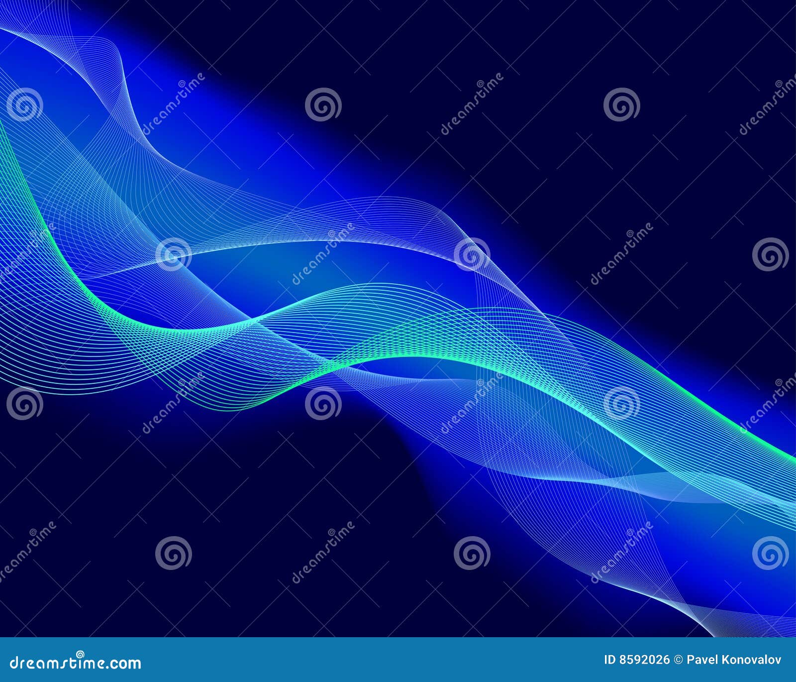 Glowing water waves stock vector. Illustration of abstract - 8592026