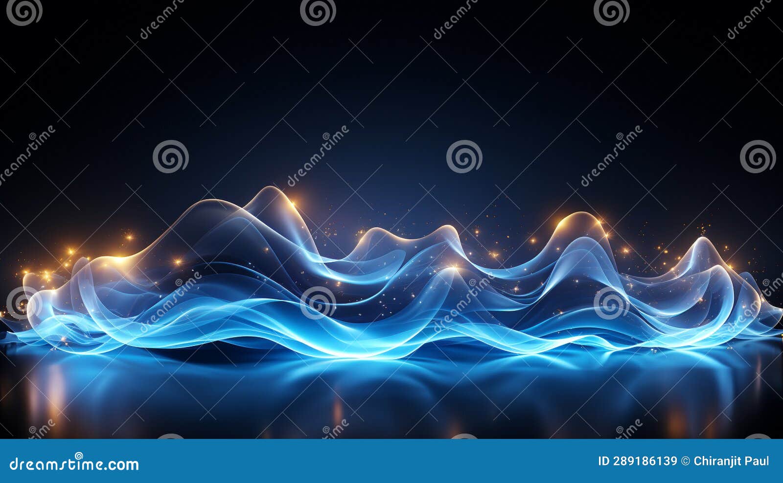 Glowing Wave Pattern in Blue Symbolizes Human Heart Vitality Stock ...