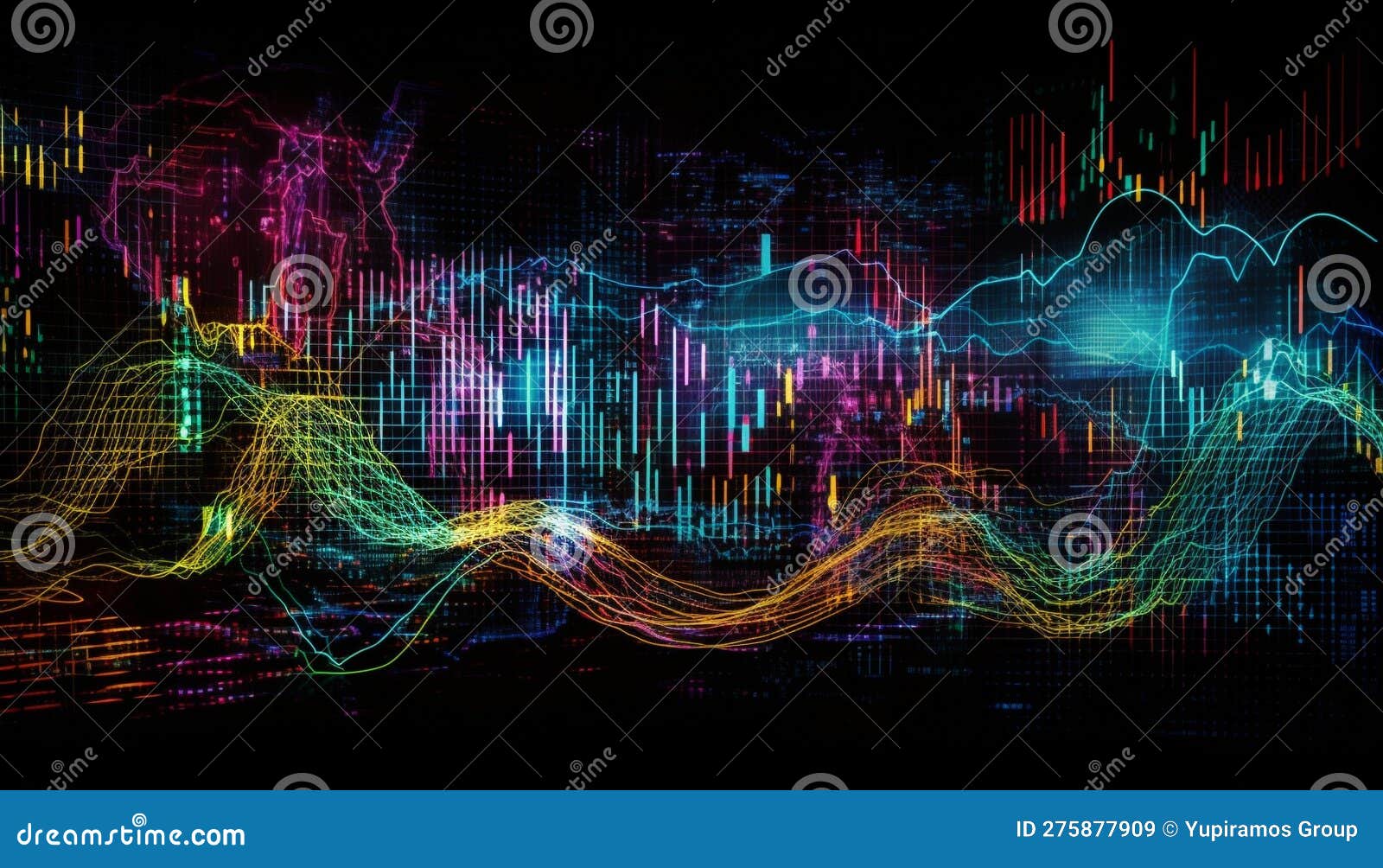 Glowing Wave Pattern Illuminates Modern Technology Generated by AI ...