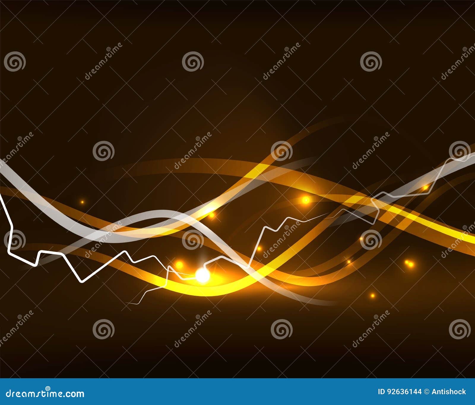 Glowing Wavy Lines Template Stock Vector - Illustration of flowing ...