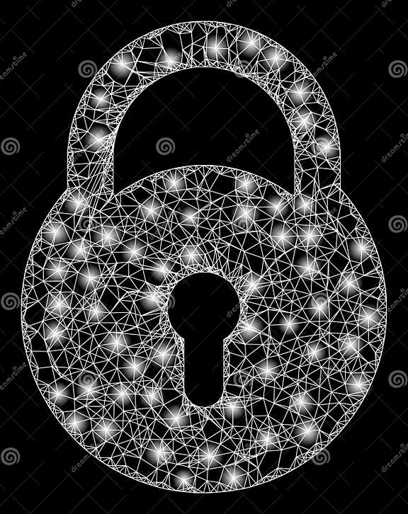 Bright Web Mesh Lock with Light Spots Stock Vector - Illustration of ...