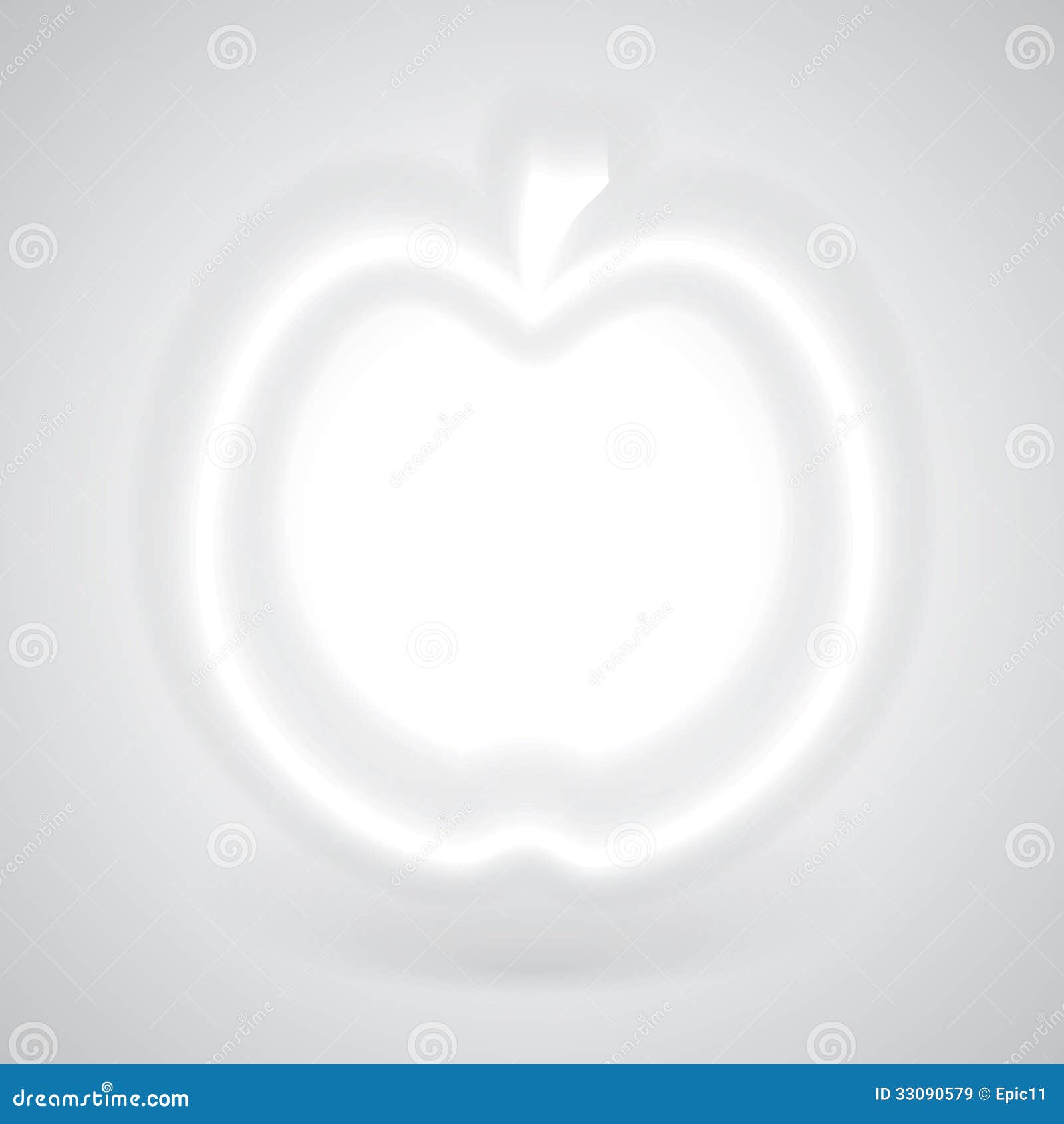 Glowing White Apple with Shadow Stock Vector - Illustration of ...