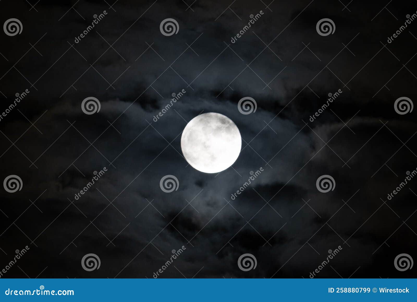 Glowing White Full Moon in a Dark Night Sky Stock Image - Image of moon ...