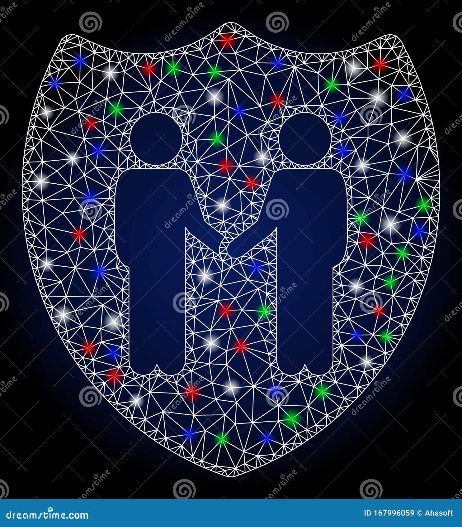 Flare Mesh 2D Trust Shield with Flare Spots Stock Illustration ...