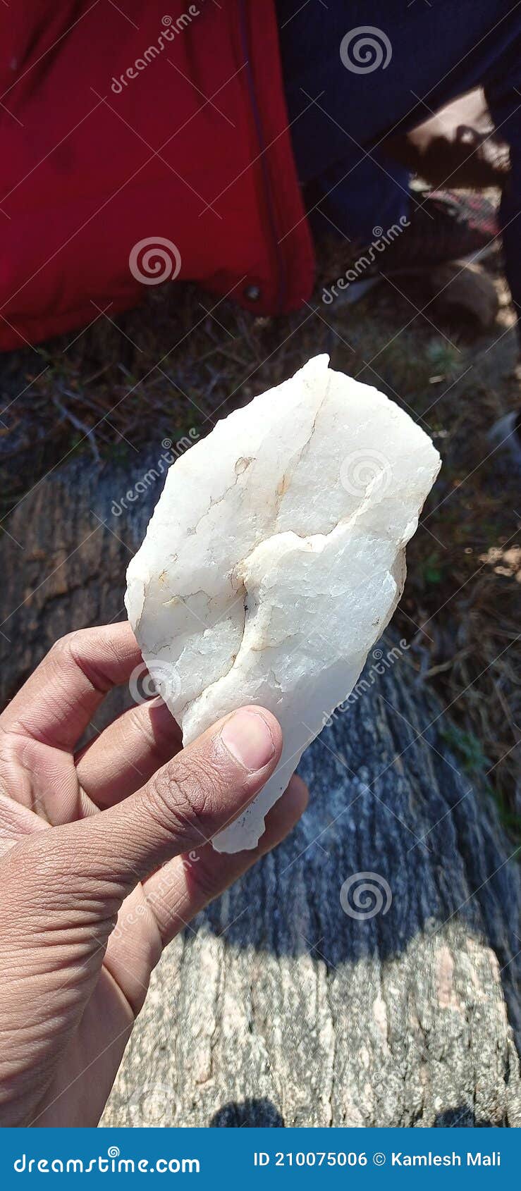 Small Quartz Stone in hand stock photo. Image of nature - 210075006