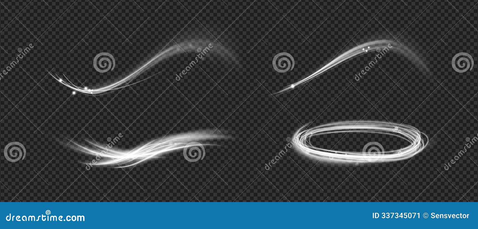 Glowing Wind Effect, Flow of Air Stock Illustration - Illustration of ...