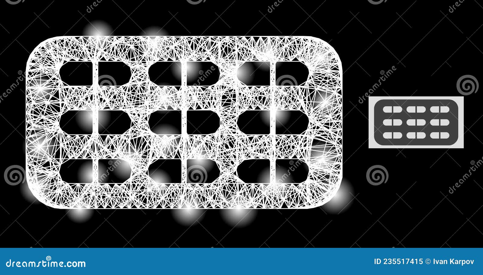 Shining Network Mesh Pill Blister with Lightspots Stock Vector ...