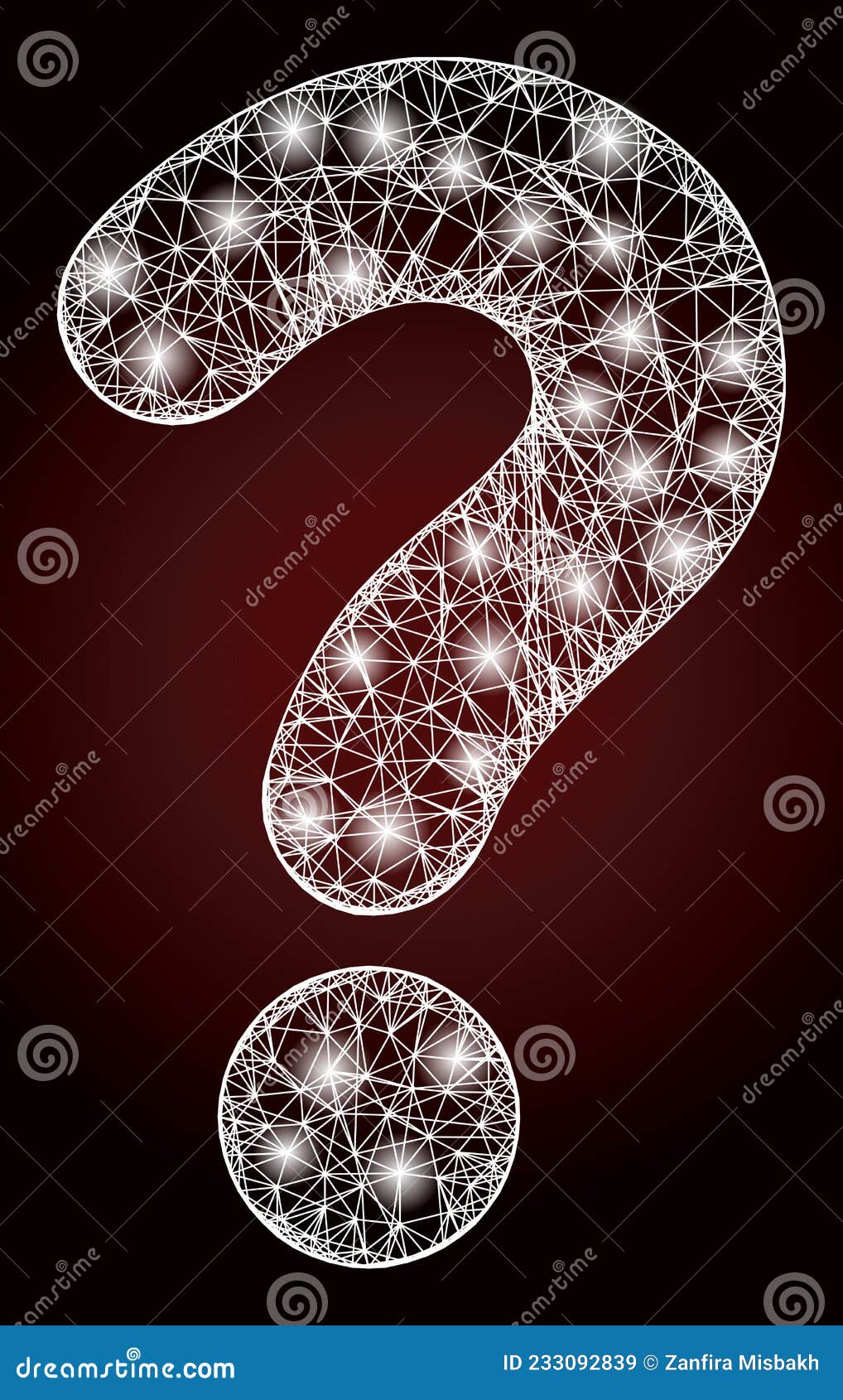 Shiny Network Mesh Question Mark with Glare Spots Stock Vector ...