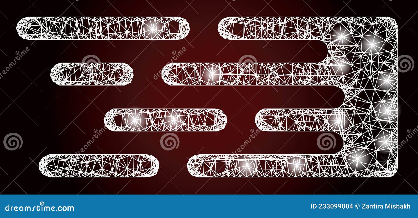 Glossy Net Mesh Transition Beam with Light Spots Stock Vector ...