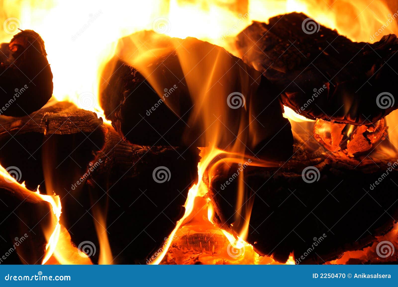 Glowing Wood Logs a Fireplace Stock Photo - Image of burn, burning: 2250470
