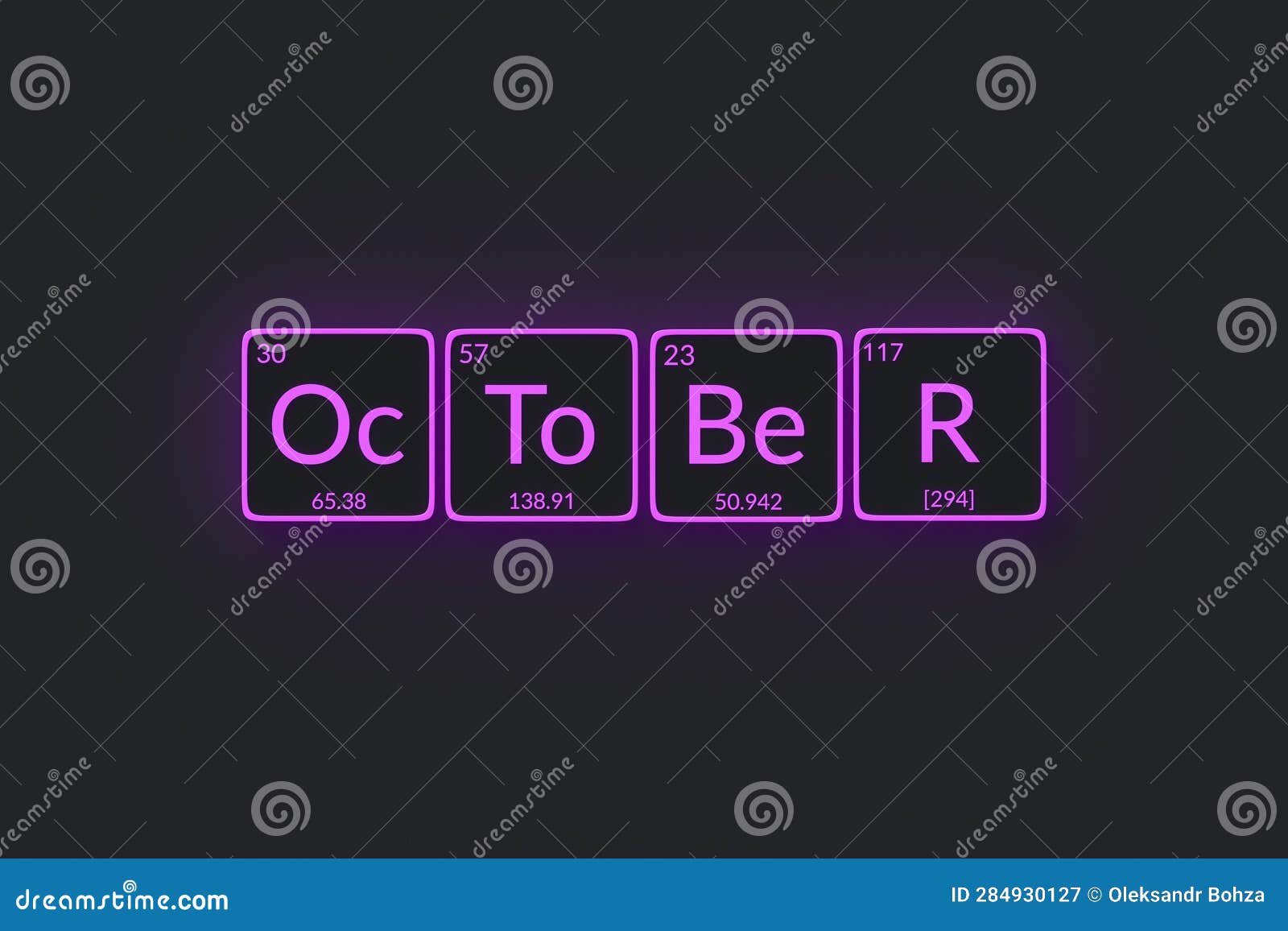 Glowing Word October in Periodic Table of Elements Style Stock ...