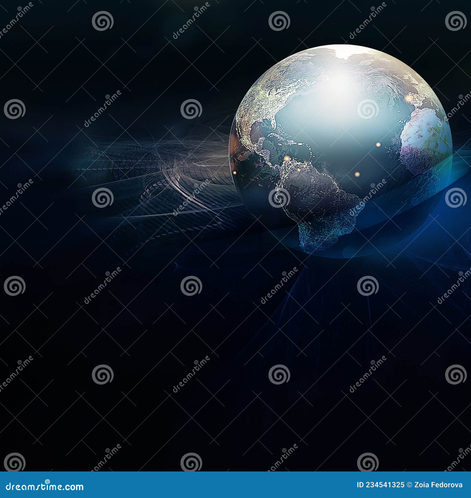 Glowing World Background stock illustration. Illustration of universe ...