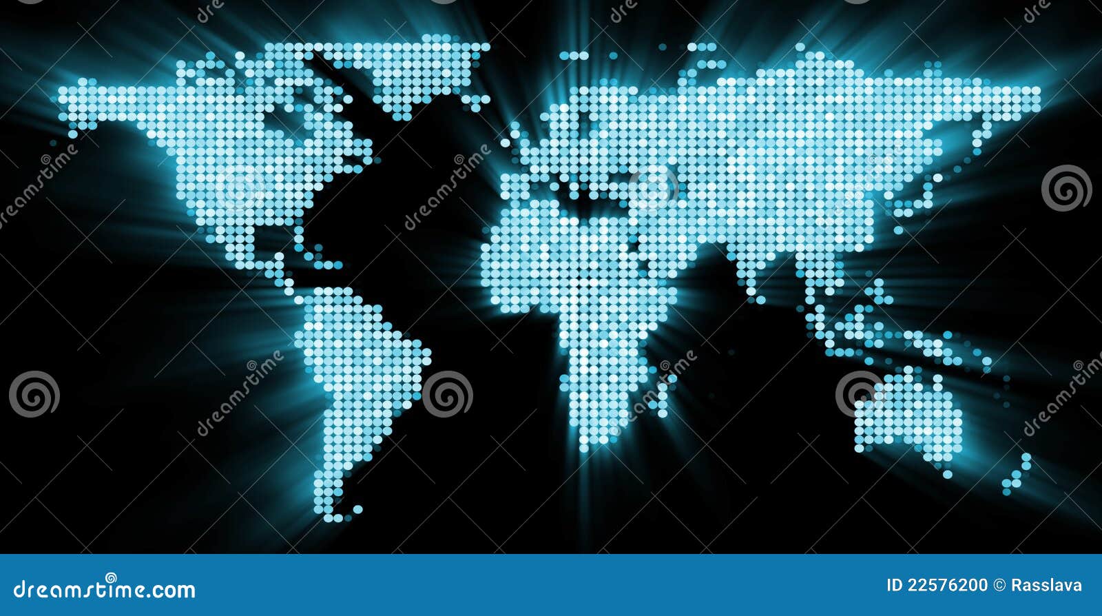 Glowing World Map stock illustration. Illustration of continent - 22576200