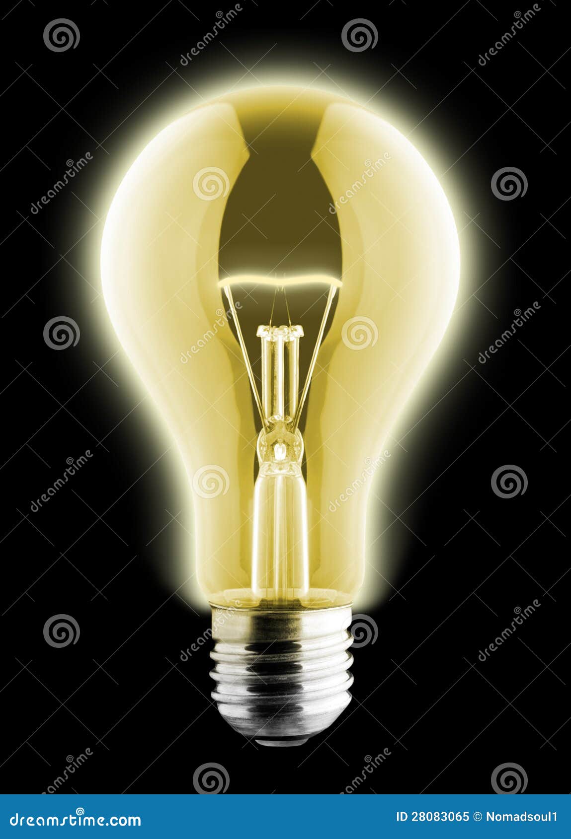 Glowing yellow light bulb stock image. Image of concepts - 28083065