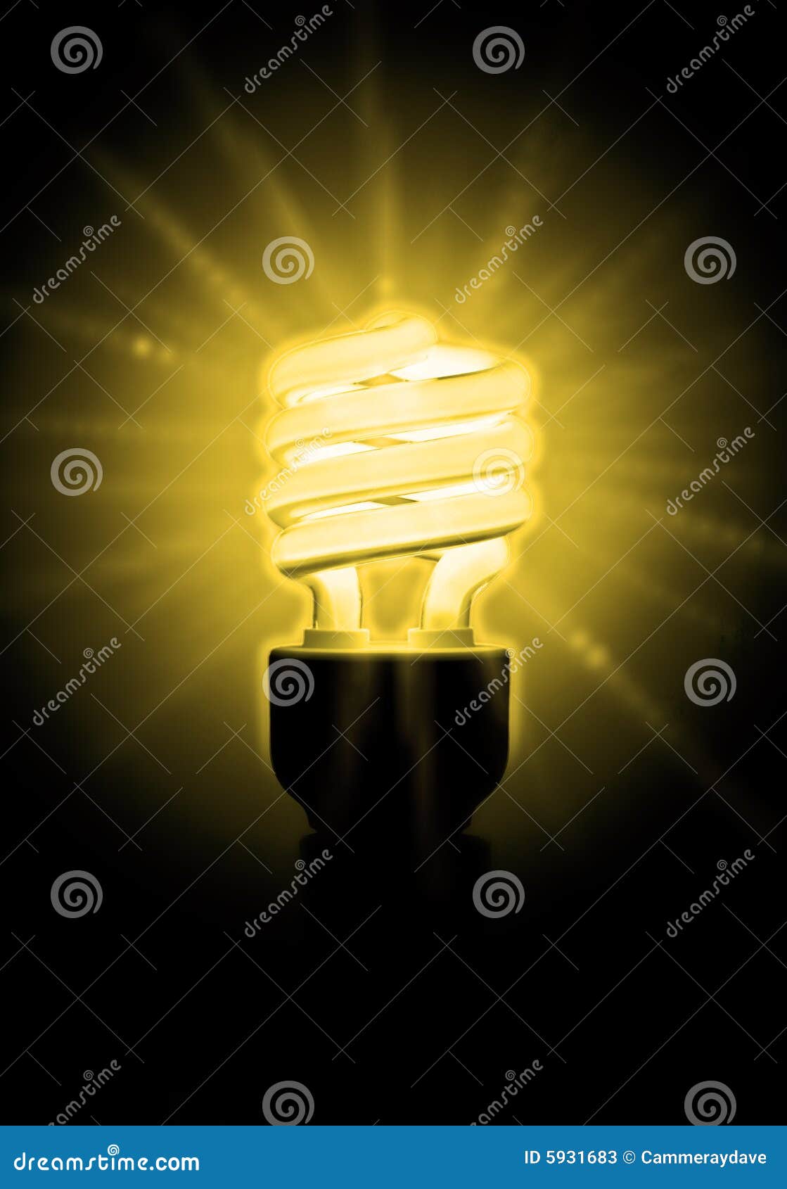 Glowing Yellow Light Bulb stock image. Image of kilowatt - 5931683